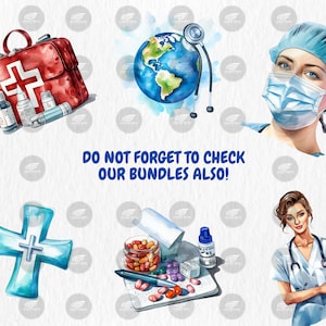 Watercolor Medical Clipart: Doctor, Nurse, Hospital Illustrations ...