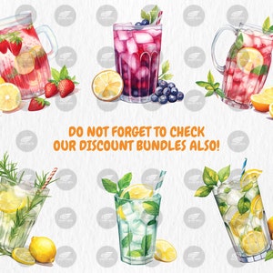 Watercolor Lemonade Clipart: Summer Drink Graphics (commercial Use ...