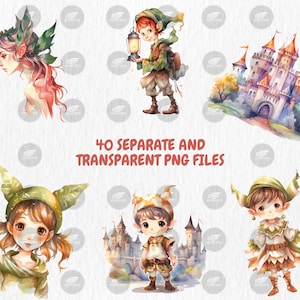 Watercolor Cute Elves Clipart | Adorable Elf Characters, Fantasy ...