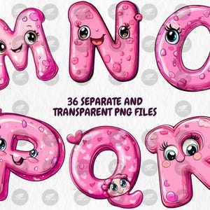Kawaii Alphabet Clipart | Cute, Unique Font, Decorative Letters ...