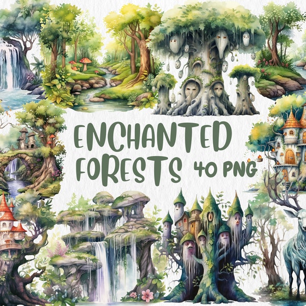 Enchanted Tree Clipart - Etsy