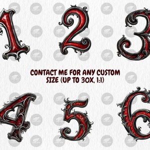 Red Gothic Alphabet Clipart | Medieval Font, Decorative Letters ...