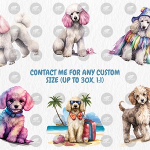 Watercolor Poodles Clipart | Cute Dog, Puppy, Animal, Dog Breed, Dog ...