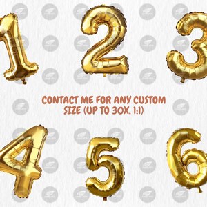 Gold Foil Balloon Alphabet Clipart: PNG Illustrations (instant Download ...