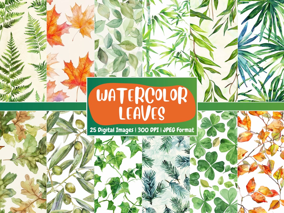 Seamless Gentle Leaves Digital Paper | Leaf Background, Greenery Nature ...