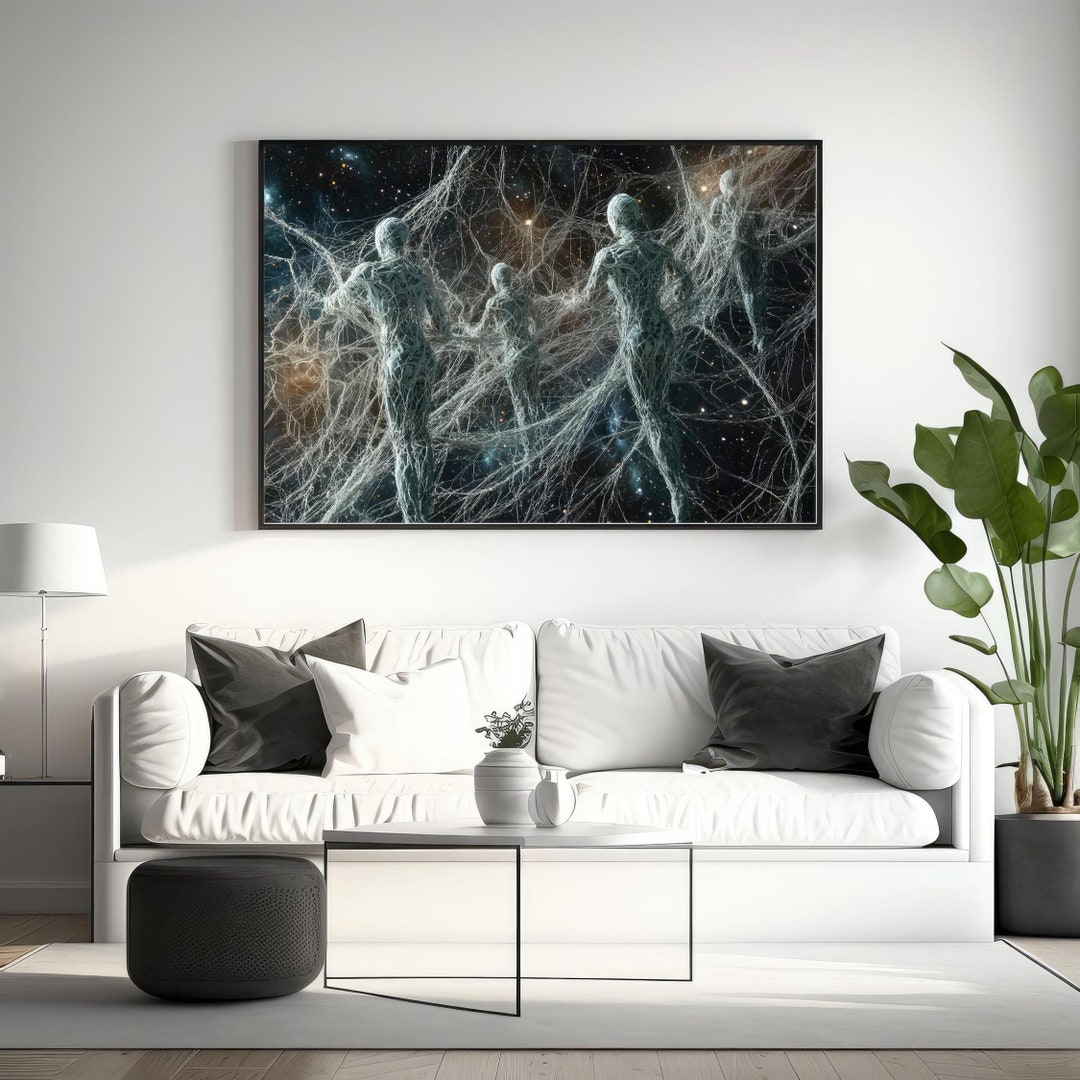 Threads of Destiny Cosmic Web, Symbolism, Digital Art Print, Wall Art ...