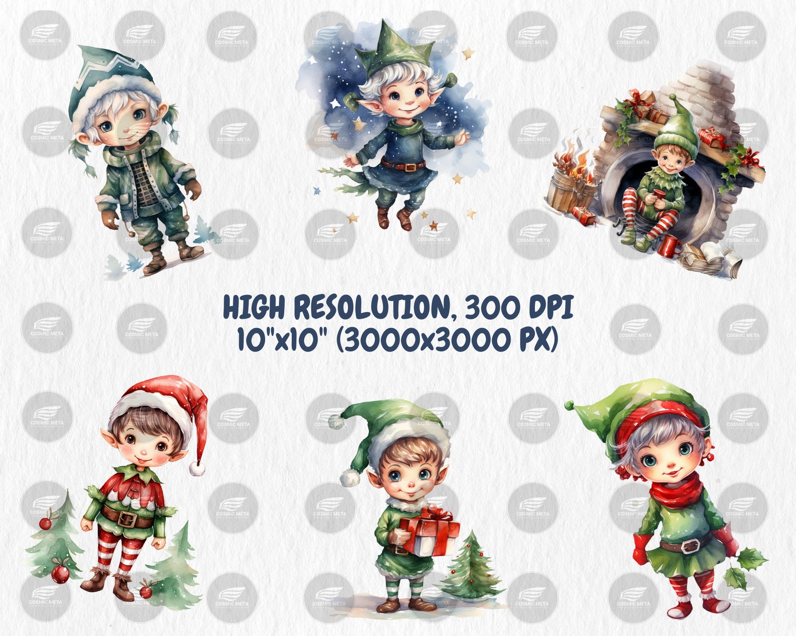 Watercolor Christmas Elves Clipart Gingerbread Elf, Caroling Elf ...