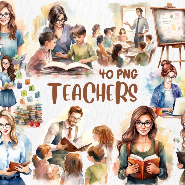 Teacher Clipart - Etsy