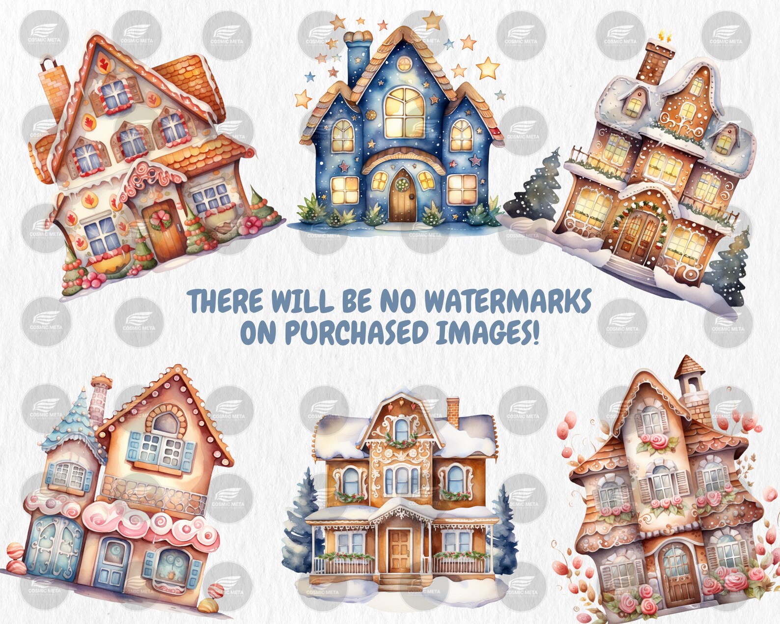 Watercolor Gingerbread Houses Clipart Christmas Cookie, Winter ...