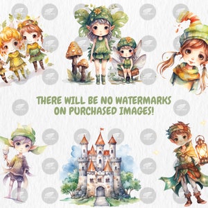 Watercolor Cute Elves Clipart | Adorable Elf Characters, Fantasy ...