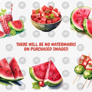 Watercolor Watermelon Clipart: Summer Fruit Graphics (instant Download ...