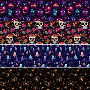 Seamless Halloween Digital Paper | Spooky Ghosts, Jack-o'-lantern ...