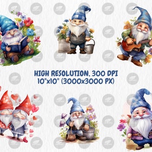Watercolor Cute Gnomes Clipart | Painted Cute, Adorable Gnome ...