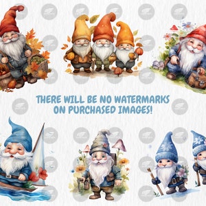 Watercolor Cute Gnomes Clipart | Painted Cute, Adorable Gnome ...