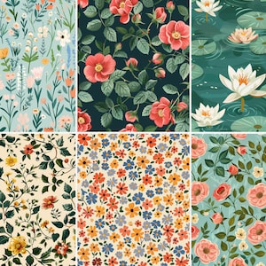 Seamless Cottage Floral Digital Paper | Cottagecore Background, Flowers ...