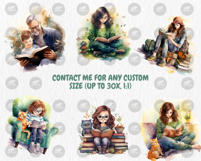 Watercolor Bookworms Clipart Painted Bookworm Clipart - Etsy