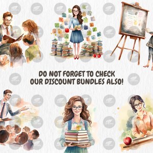 Watercolor Teacher Clipart: School Illustrations (instant Download) - Etsy