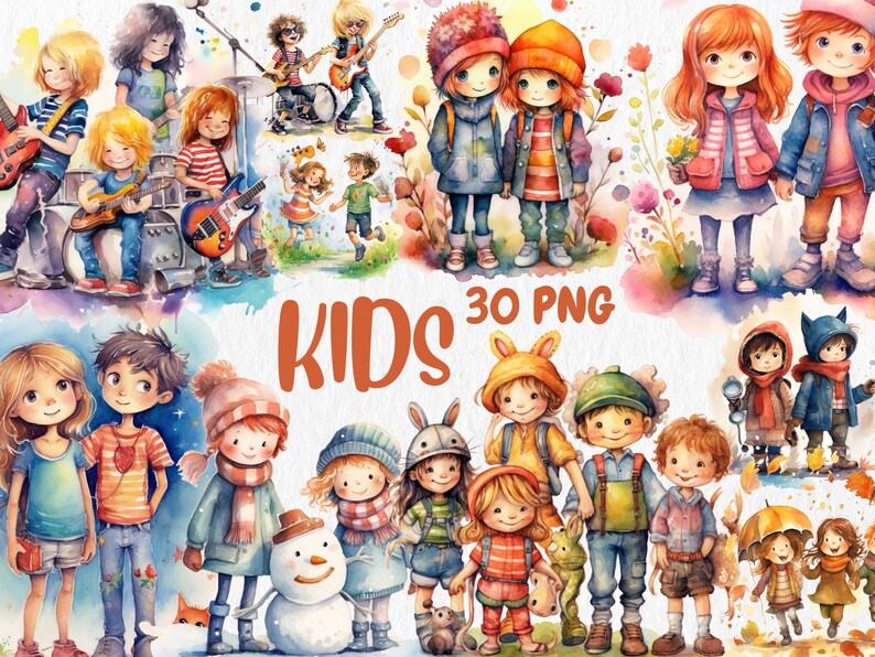 Watercolor Clipart Mega Bundle 170 PNG Graphics School - Etsy