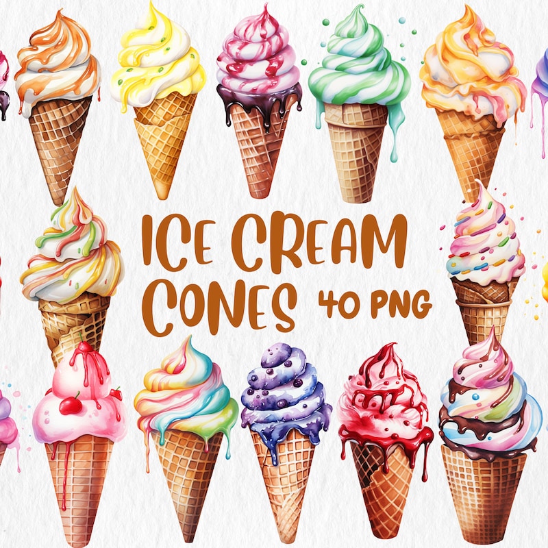 Ice Cream Clip Art - Etsy