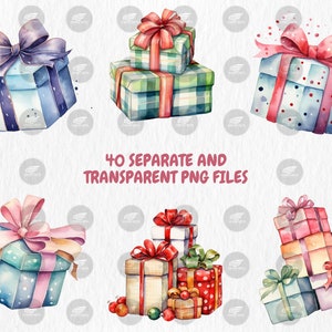 Watercolor Christmas Gifts and Presents Clipart | Holiday Decor, Xmas ...