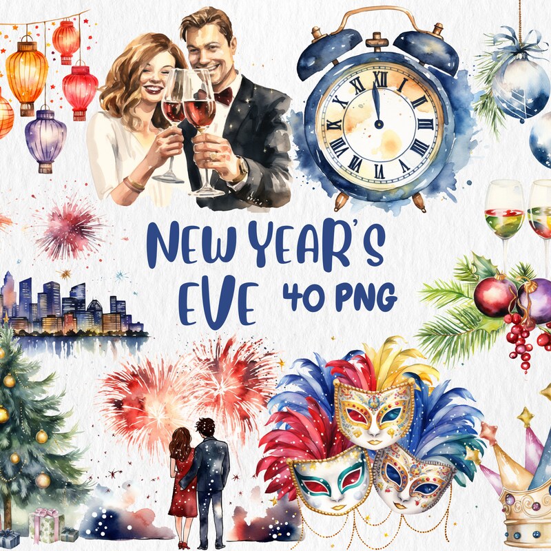 New Year Clip Art - Etsy