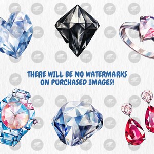 Watercolor Diamonds Clipart | Jewelry, Wedding Ring, Colorful Gems ...