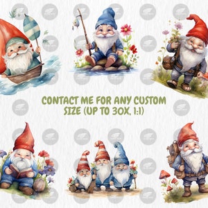 Watercolor Cute Gnomes Clipart | Painted Cute, Adorable Gnome ...
