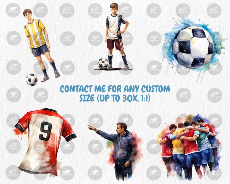 Watercolor Football Clipart: Sports Illustrations (instant Download) - Etsy