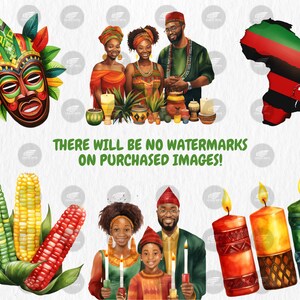 Watercolor Kwanzaa Clipart: African Heritage Illustrations (digital ...