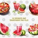 Watercolor Watermelon Clipart Summer Fruits, Food Graphics, Watermelon ...
