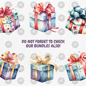 Watercolor Christmas Gifts and Presents Clipart | Holiday Decor, Xmas ...