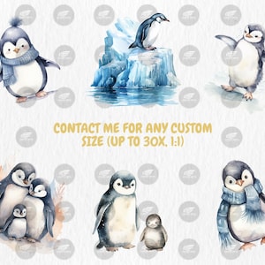 Watercolor Penguins Clipart | Winter Animals, 40 PNG Images ...