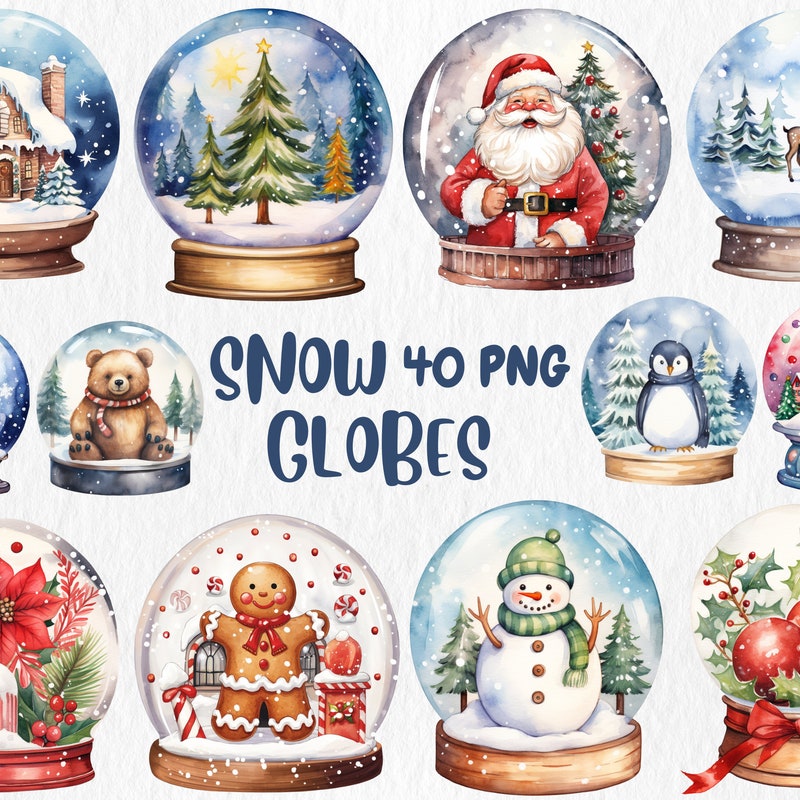 Snow Globes Clipart - Etsy