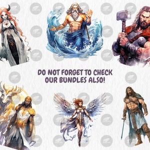 Watercolor Norse Mythology Clipart | Thor, Odin, Loki, Valkyrie, Hel ...