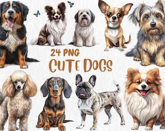 Watercolor Dog Clipart PNG Clip Art Transparent Background Commercial ...