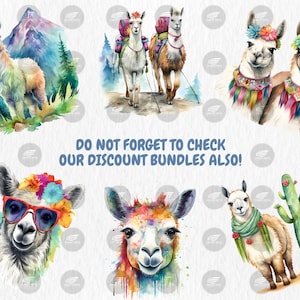 Watercolor Llamas Clipart | Cute Adorable Llama, Alpaca, Party Animal ...