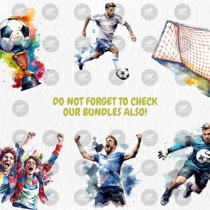 Watercolor Football Clipart: Sports Illustrations (instant Download) - Etsy