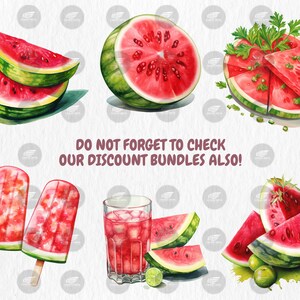 Watercolor Watermelon Clipart: Summer Fruit Graphics (instant Download ...