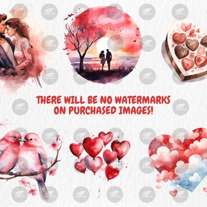 Watercolor Valentine's Day Clipart | Red Roses, Love Notes, Romantic ...