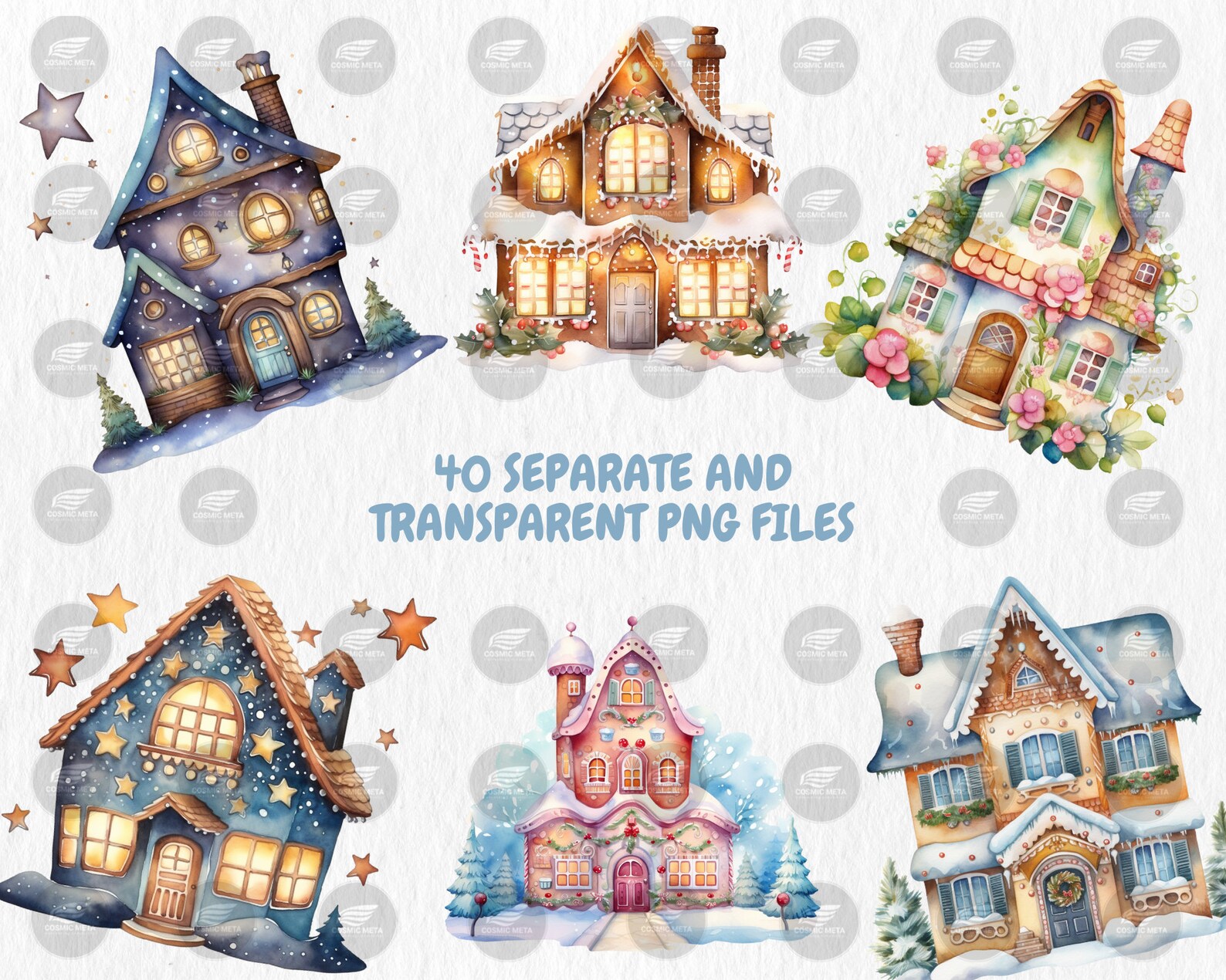 Watercolor Gingerbread Houses Clipart Christmas Cookie, Winter ...