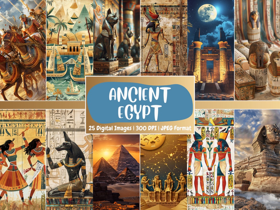 Ancient Egypt Digital Paper Hieroglyphic Background, Ancient Egyptian ...