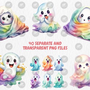 Watercolor Baby Ghosts Clipart | Cute Baby Ghost Illustrations ...