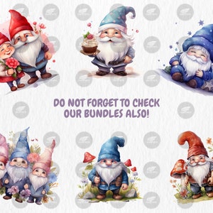 Watercolor Cute Gnomes Clipart | Painted Cute, Adorable Gnome ...