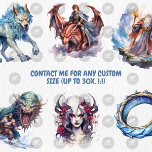 Watercolor Norse Mythology Clipart | Thor, Odin, Loki, Valkyrie, Hel ...