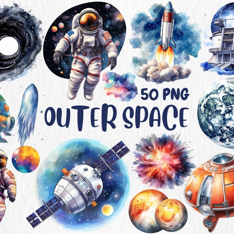 Outer Space Clipart - Etsy