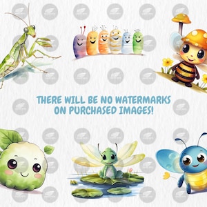 Watercolor Cute Insects Clipart | Adorable Butterfly, Ant, Ladybug ...