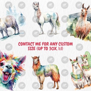 Watercolor Llamas Clipart | Cute Adorable Llama, Alpaca, Party Animal ...