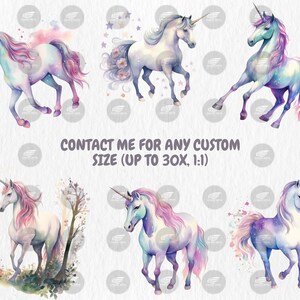 Watercolor Unicorns Clipart | Cute, Adorable, Magical, Fantasy and ...