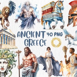 Watercolor Mythology Mega Clipart Bundle | Ancient Rome, Egypt, Greece ...