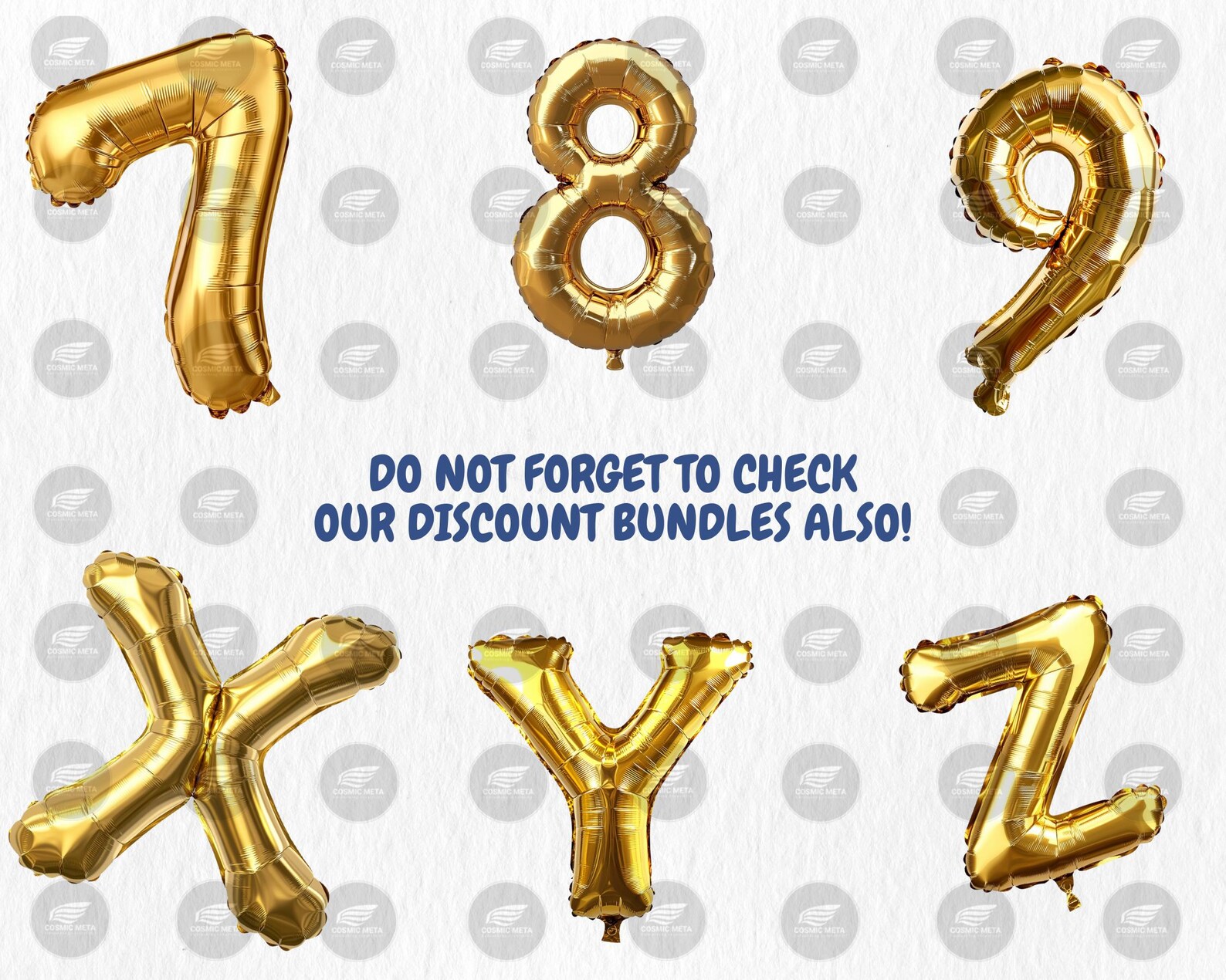 Gold Foil Balloon Alphabet Clipart: PNG Illustrations (instant Download ...